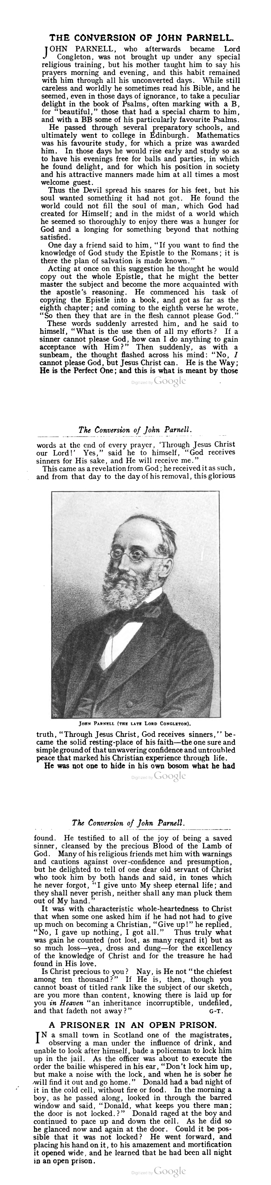 The Conversion of John Parnell | Plymouth Brethren Archive